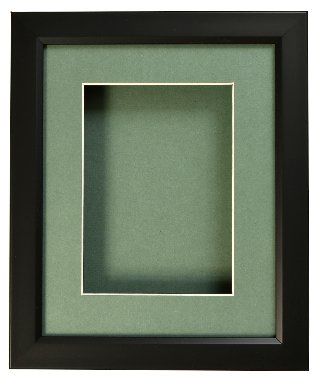 1038SB2213 Shadow Box Black Poly Frame - Green Mat - Etsy