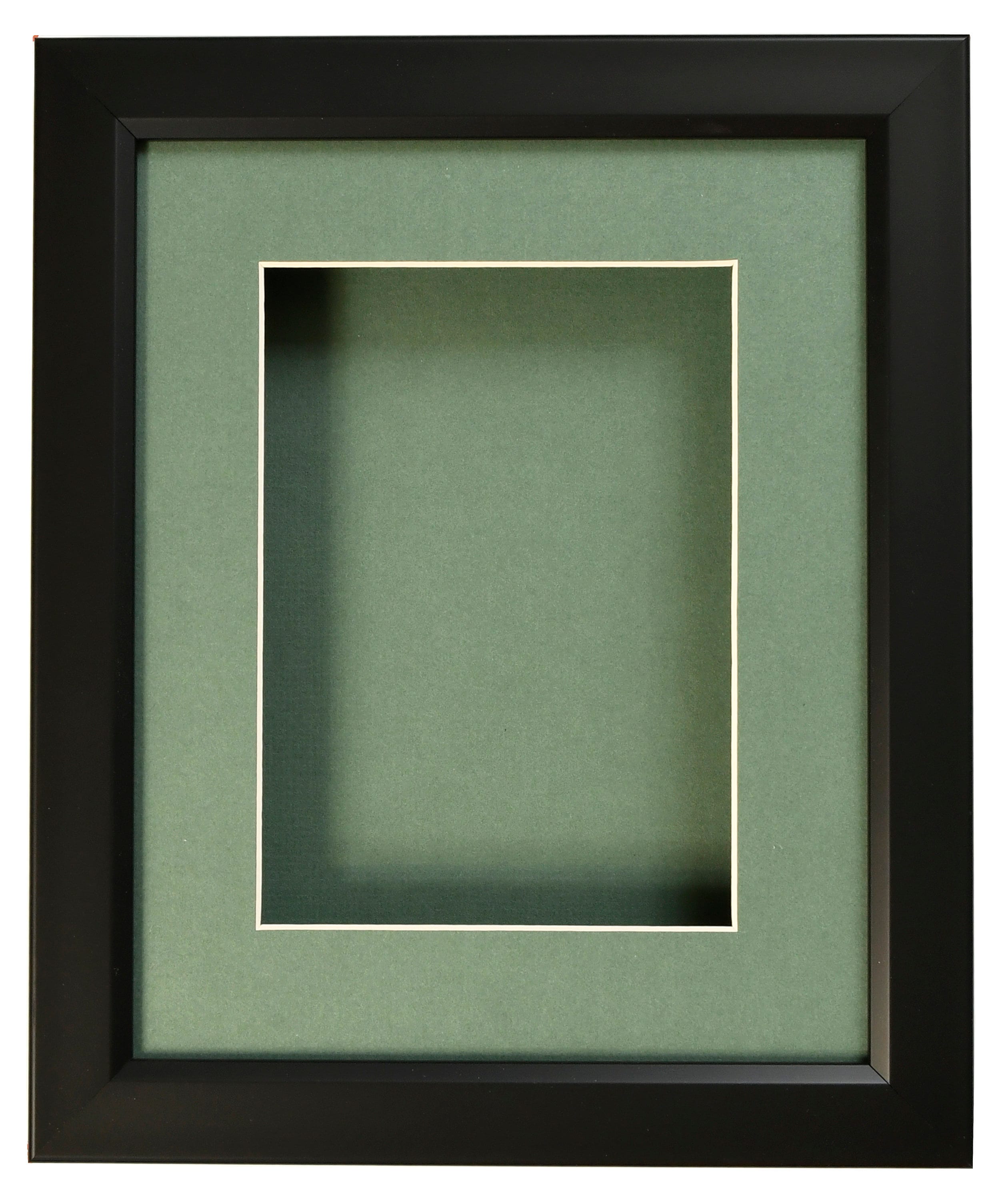 Shadow Box Black Frame Green Mat - Etsy