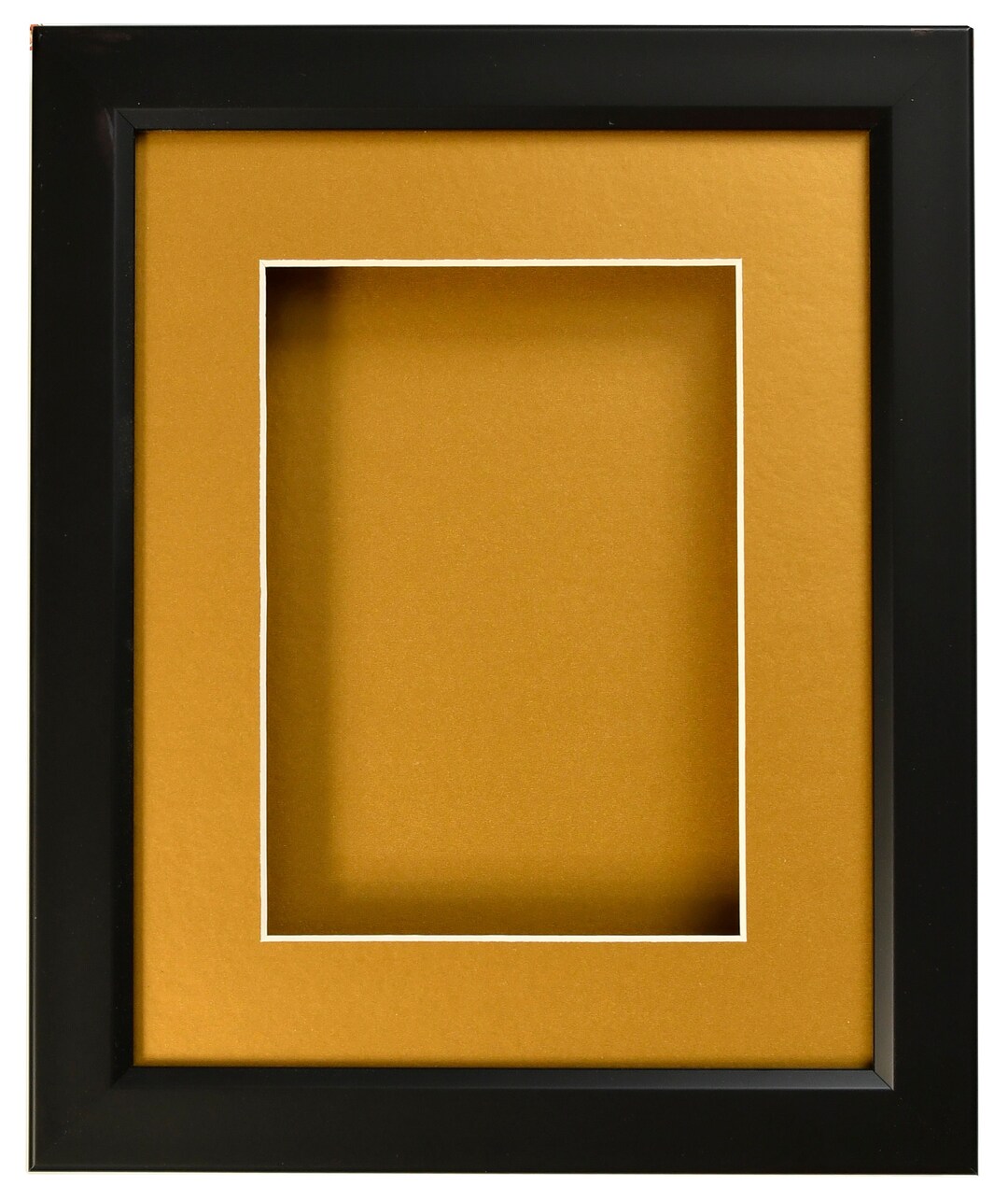 Shadow Box Black Frame Gold Mat - Etsy