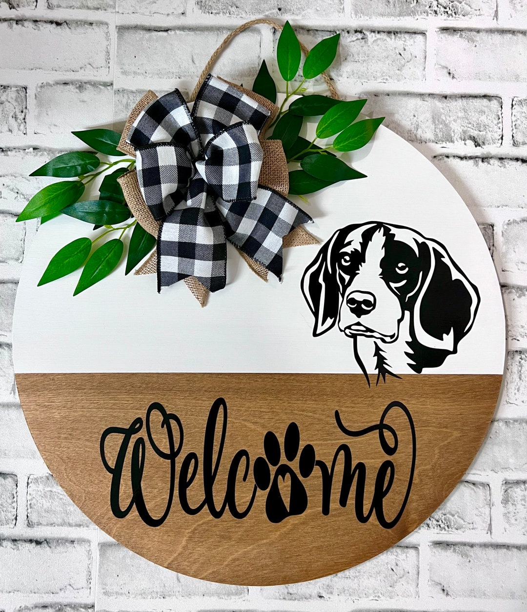 Beagle 18 Inch Door Hanger, Beagle Welcome Sign, Dog Welcome Sign - Etsy