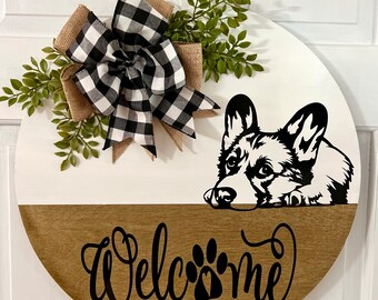 Corgi Welcome Sign - Etsy