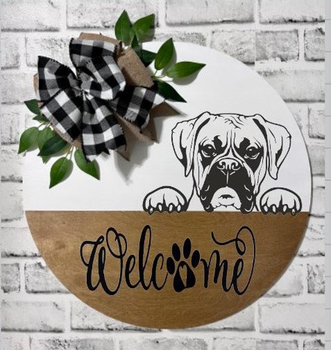 Boxer 18 Inch Welcome Sign, Boxer Welcome Sign - Etsy