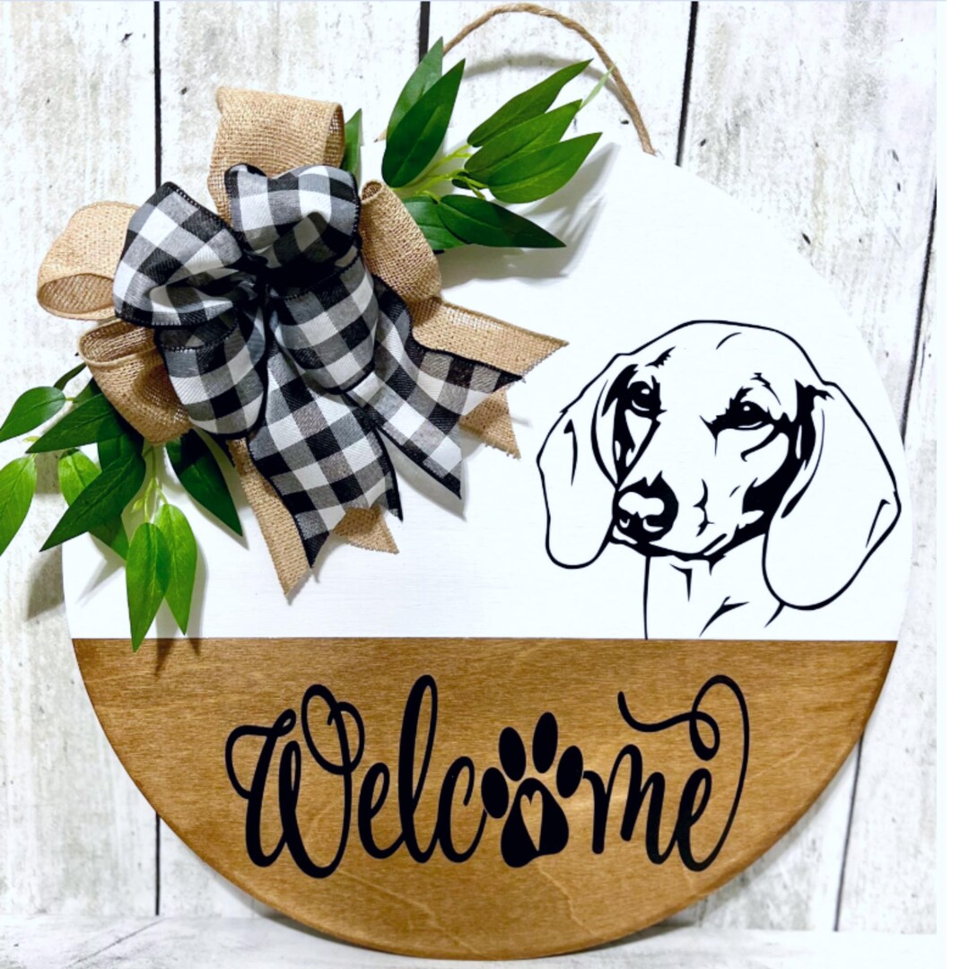 Dachshund Welcome Sign: 18" Dog Door Hanger - Etsy