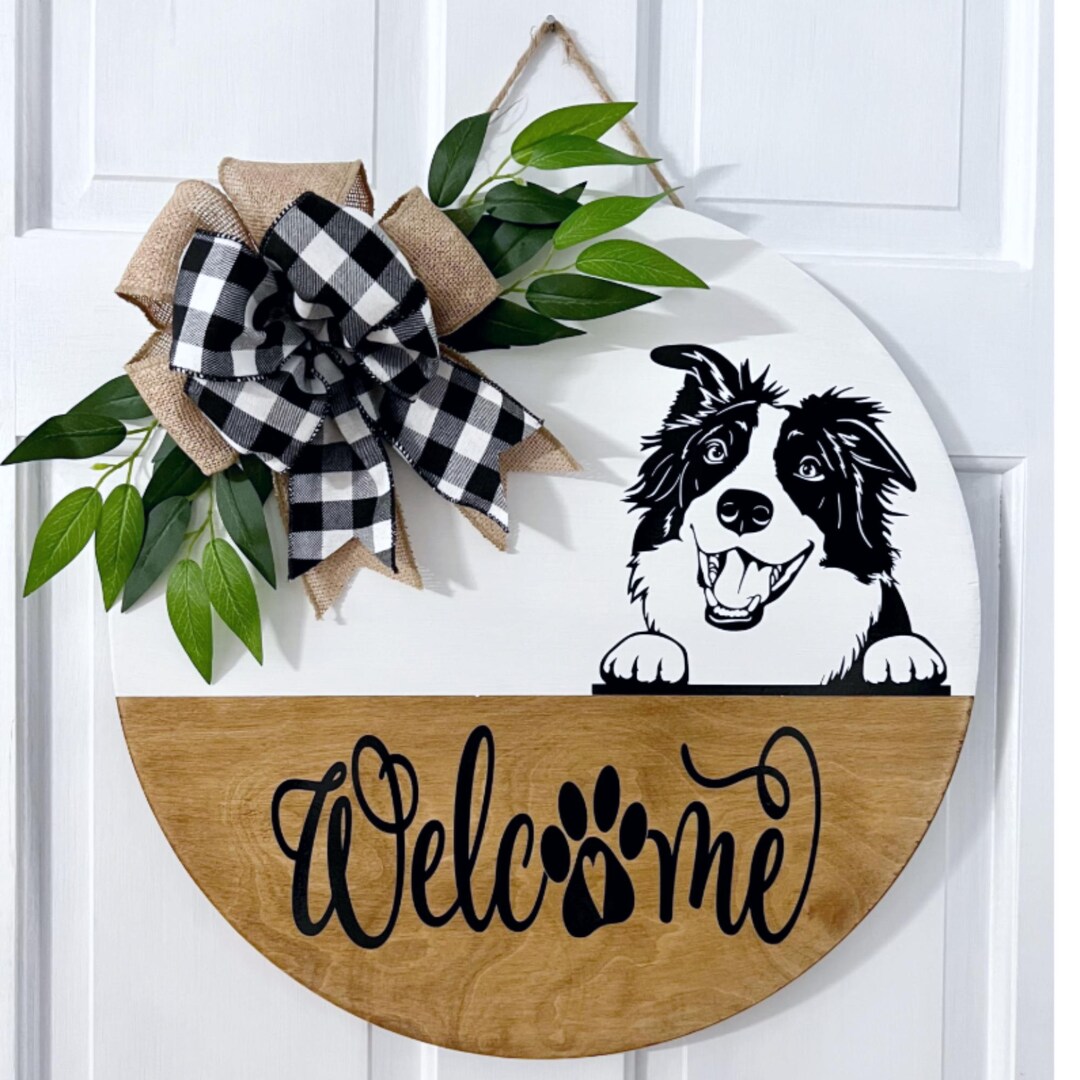 Border Collie Welcome Sign, Dog Welcome Sign - Etsy