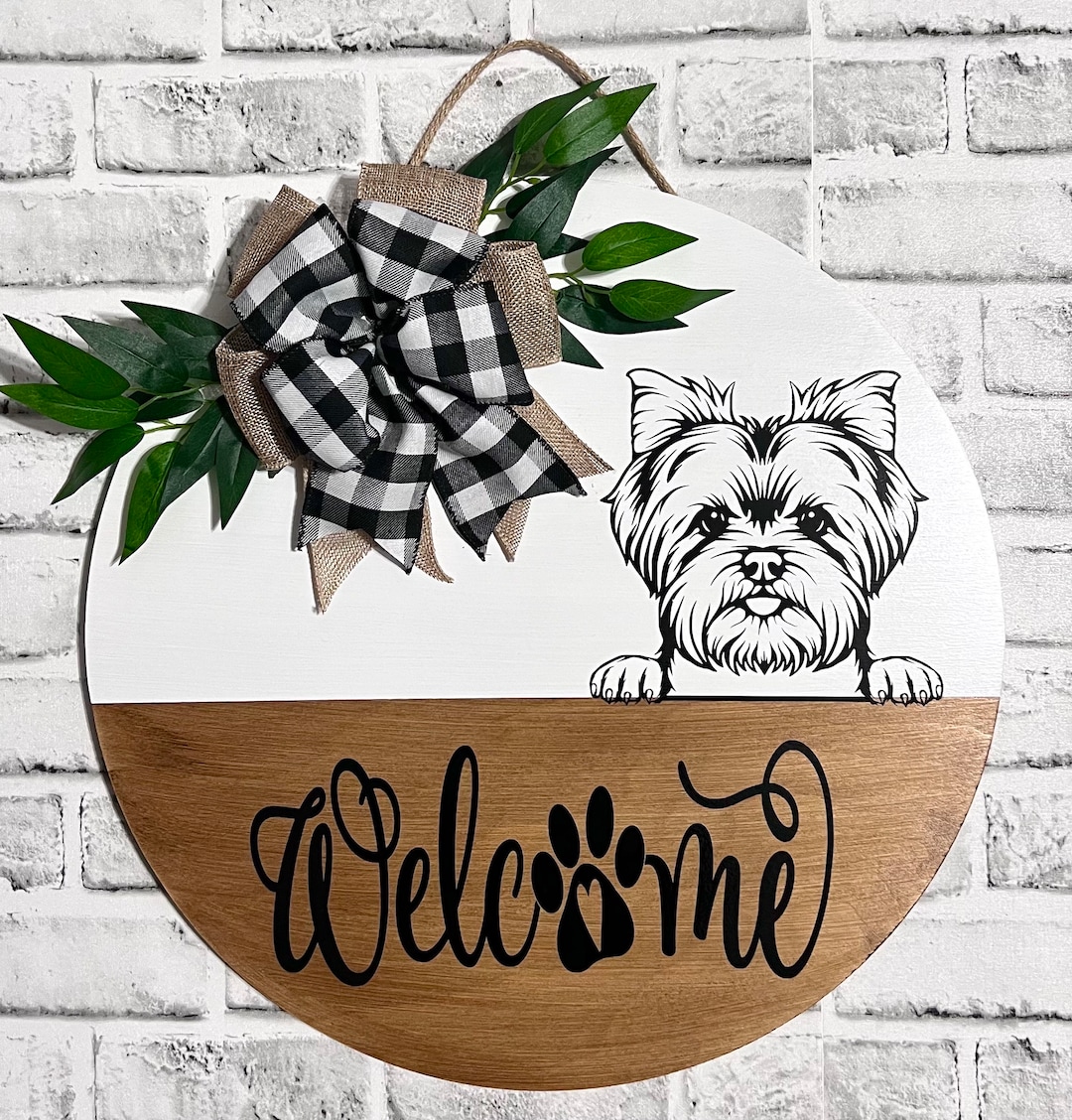 Yorkie Mini 18 Inch Door Hanger Welcome Sign, Yorkie Welcome Sign - Etsy