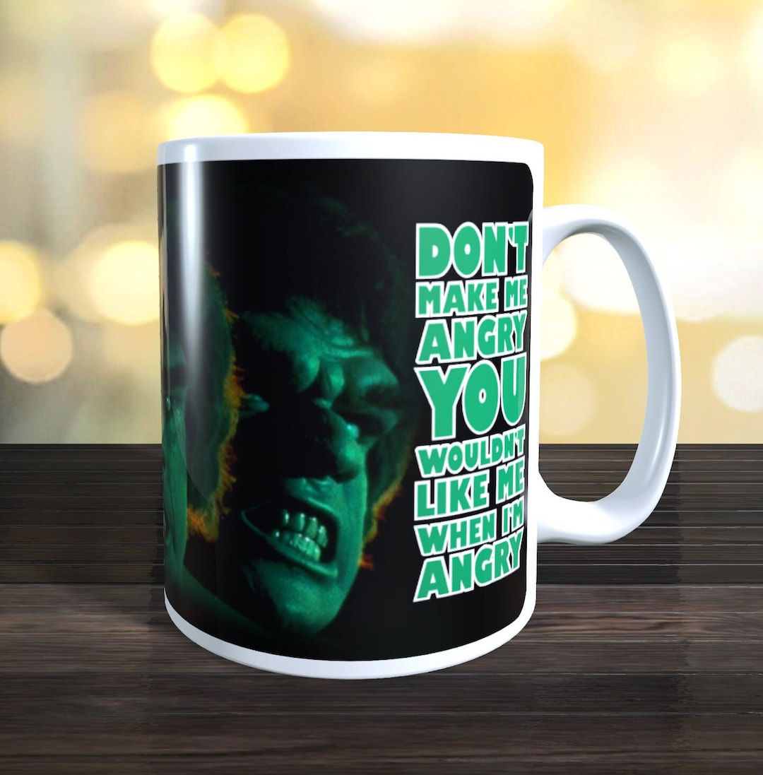 The Incredible Hulk Mug, Don't Make Me Angry, Bill Bixby, Retro Sci-fi ...