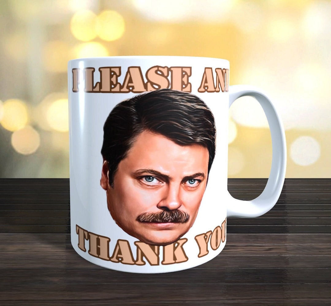 Ron Swanson Mug, Parks & Recreation TV Show. Picture Wraps Around the ...