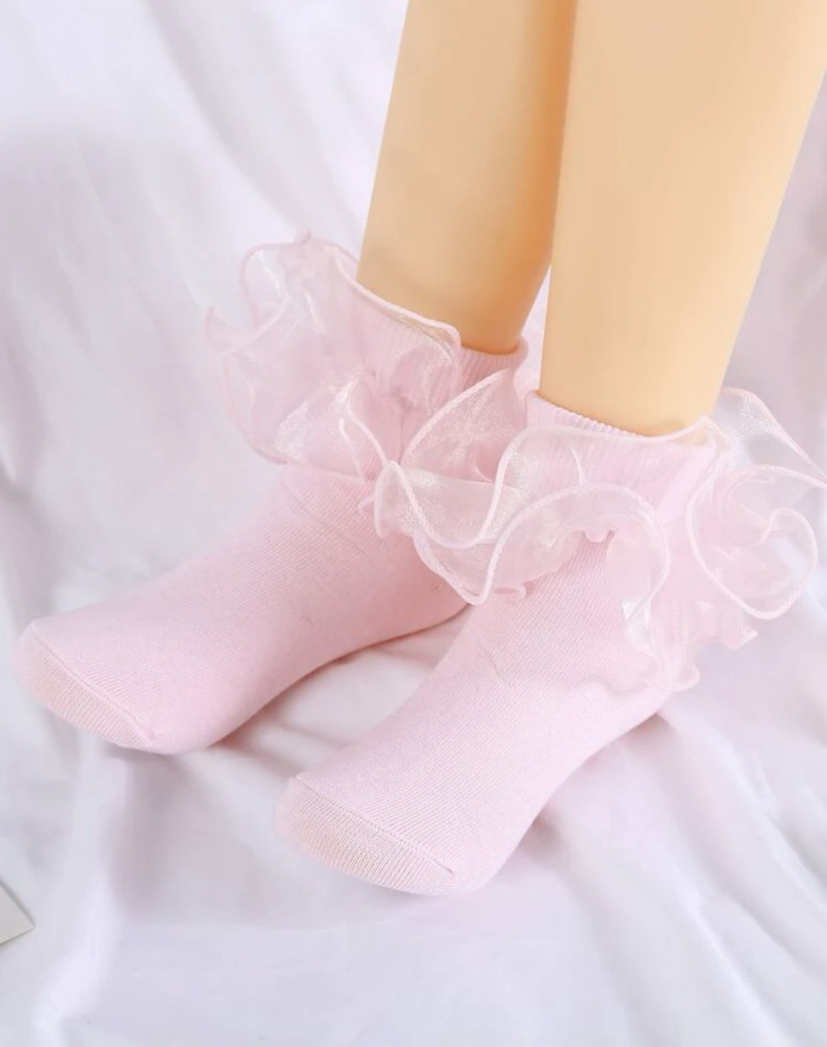 Girls Ruffle Sock/pink Sock/organza Ruffle Socks/girl/socks/organza ...