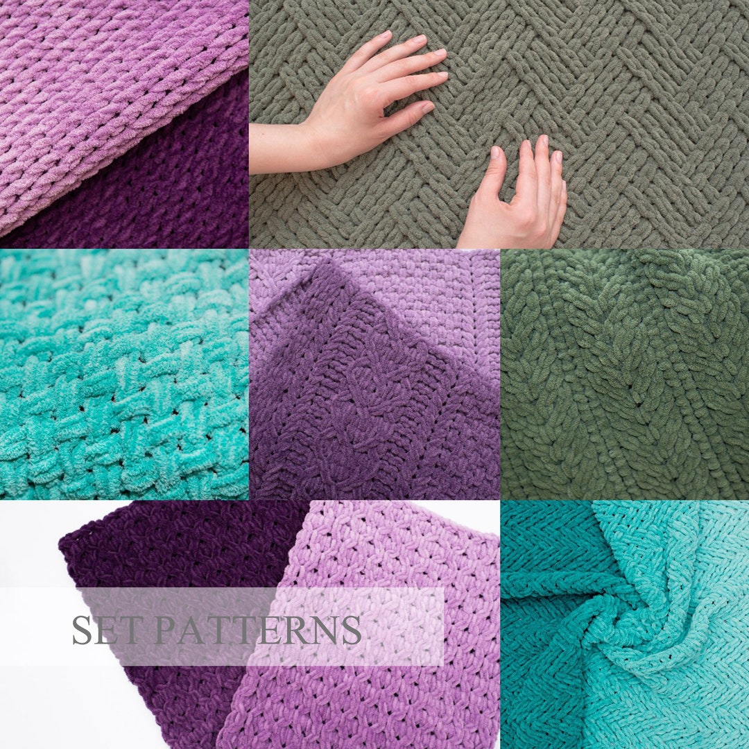 Set of 7 Blanket Patterns Alize Puffy Fine Pdfvideo Do It - Etsy