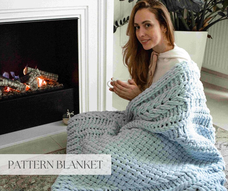Loop Yarn Blanket Pattern Finger Knit Blanket Pattern Pdf - Etsy