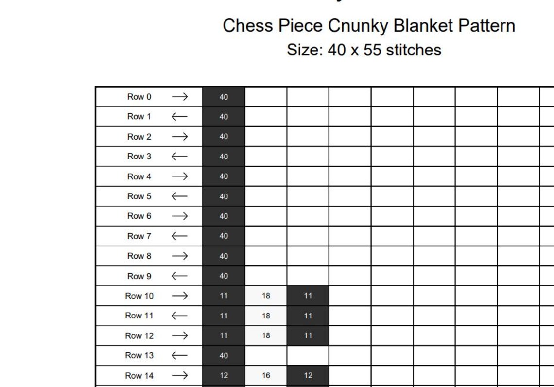Chess Piece Chunky Blanket Pattern: Finger Knitting Tutorial (PDF ...