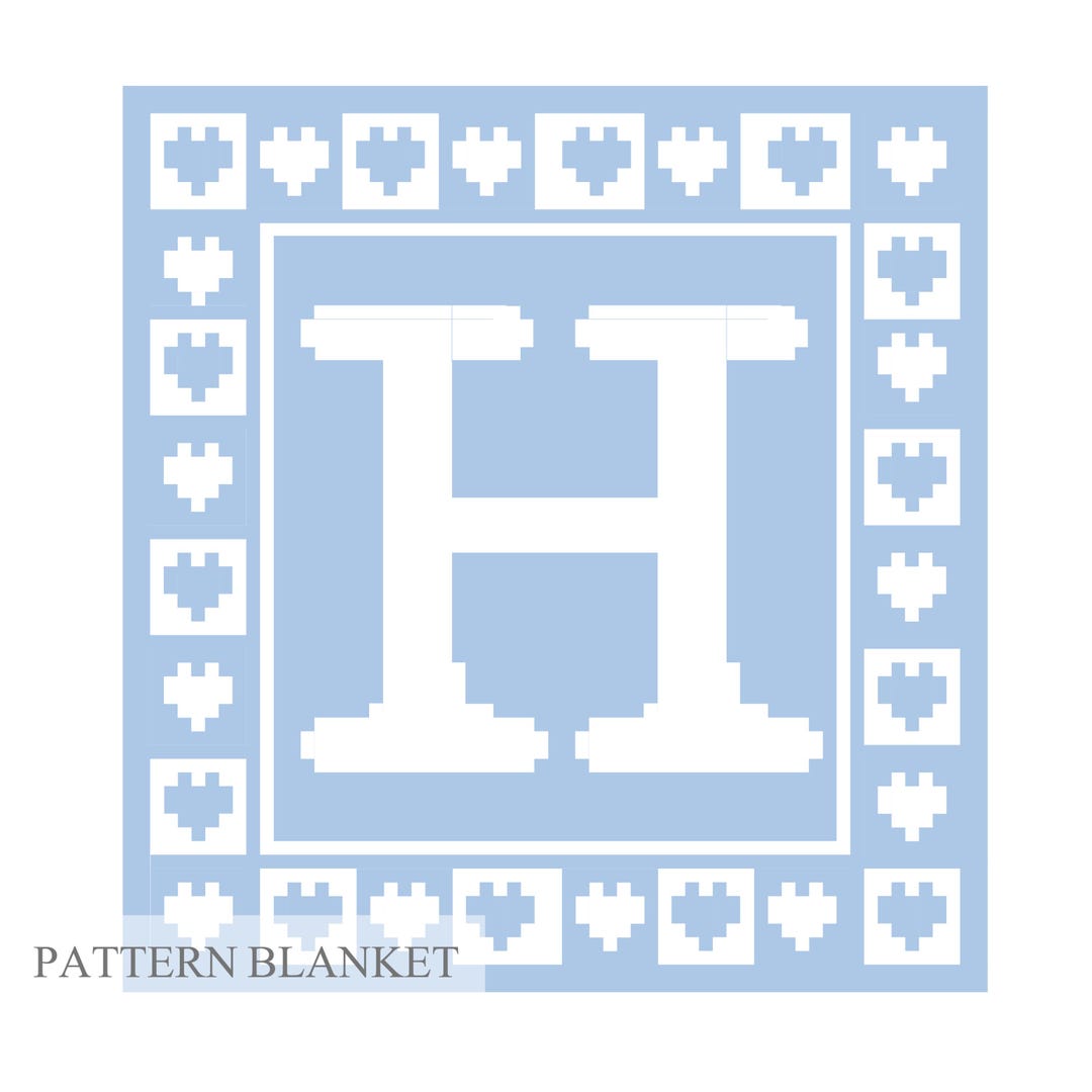 Loop Yarn Blanket Pattern Letter H Initial. Finger Knitting : Good Easy ...