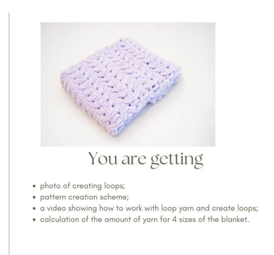 Finger Knitting Blanket Pattern: Chunky Loop Yarn DIY (PDF) - Etsy