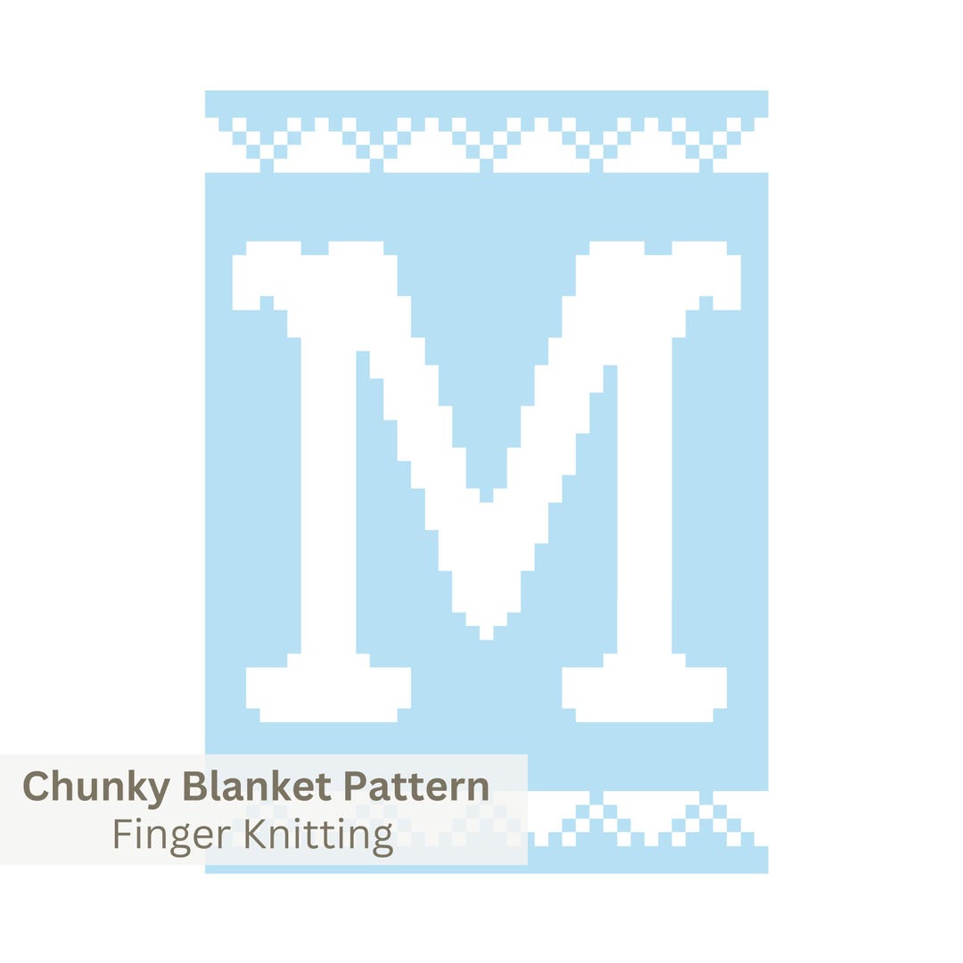 Chunky Blanket Knitting Pattern: Letter M Initial, Finger Knit (PDF) - Etsy