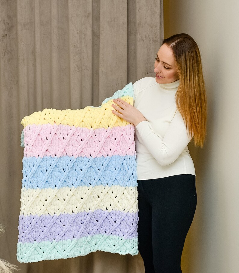 Loop Yarn Blanket Pattern Chunky Knit Blanket Alize Puffy - Etsy