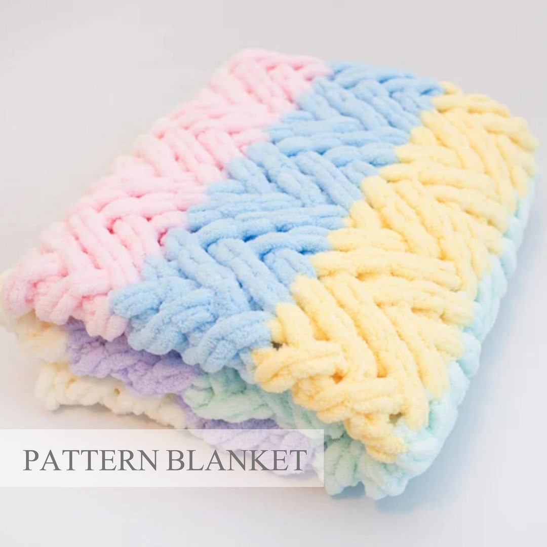 Herringbone Loop Yarn Blanket Pattern: Finger Knit Throw (PDF) - Etsy