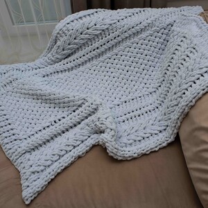 Loop Yarn Blanket Pattern Finger Knit Blanket Pattern Pdf - Etsy