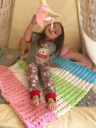 Finger Knit Pattern Pdf Beginner Patterns Loop Yarn Blanket - Etsy