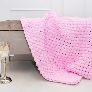 Finger Knit Blanket Pattern Pdf, Beginner Patterns, Loop Yarn Blanket ...