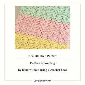 Alize Puffy Blanket Pattern PDF, Finger Knit Blanket Pattern, Loop Yarn ...