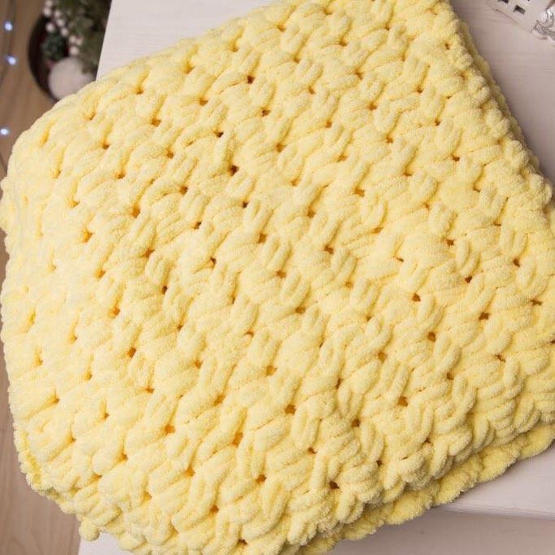 Finger Knitting Blanket Pattern: Chunky Loop Yarn DIY (PDF) - Etsy