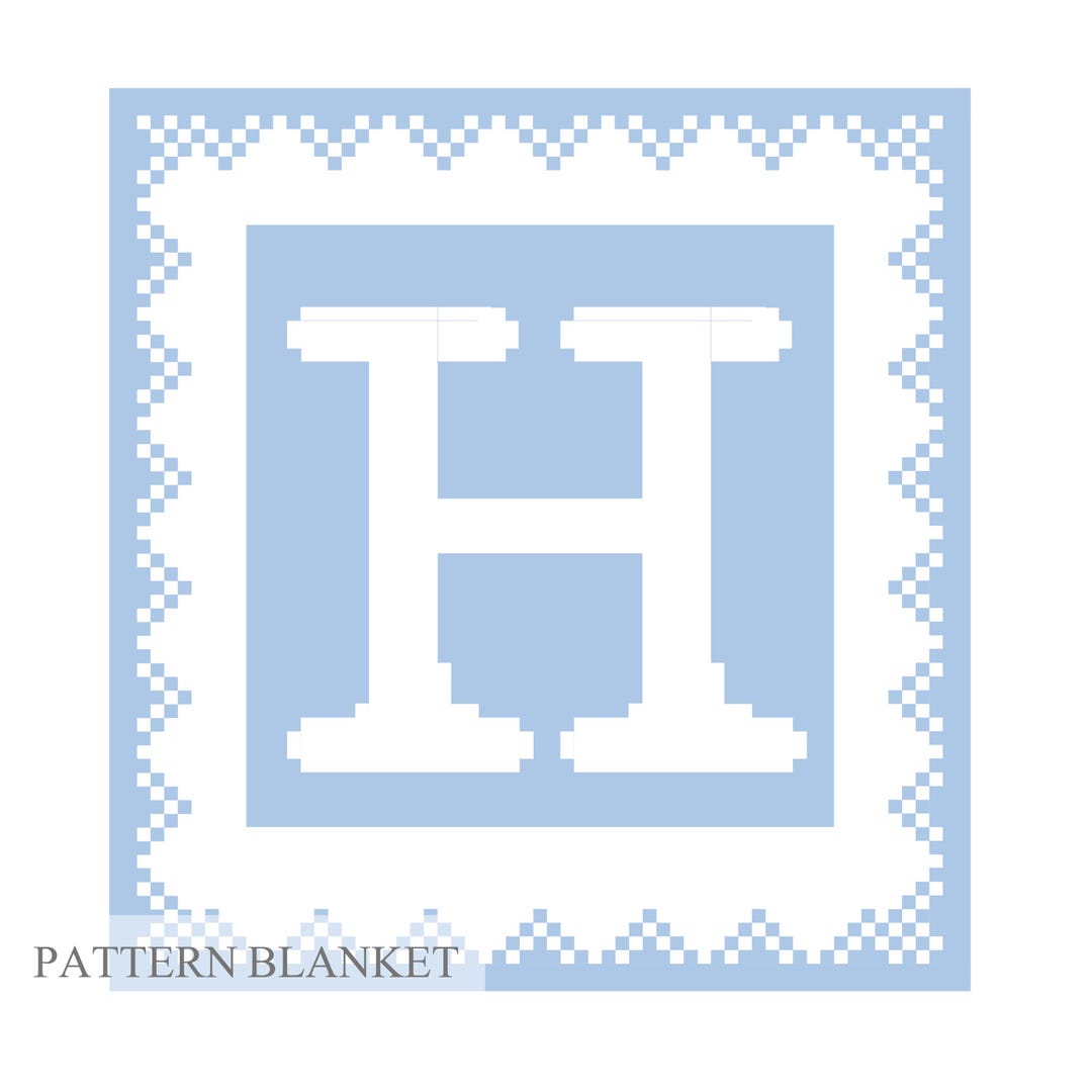Loop Yarn Blanket Pattern Letter H Initial. Finger Knitting : Good Easy ...