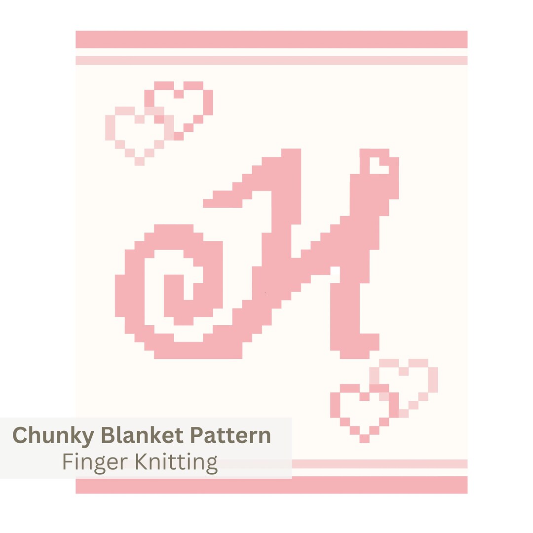 Chunky Blanket Knitting Pattern: Letter N Initial, Finger Knit (PDF ...