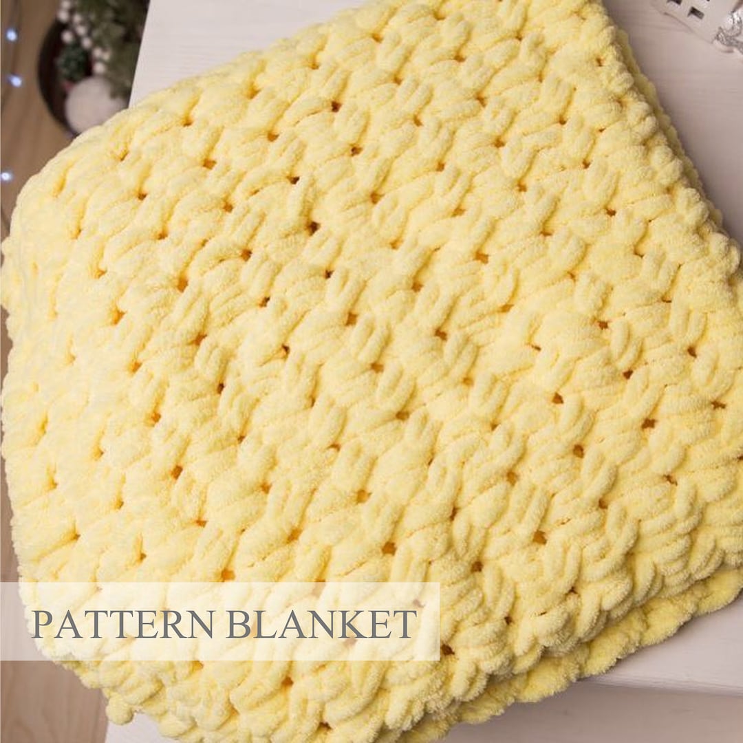 Alize Puffy Blanket Pattern PDF, Finger Knit Blanket Pattern, Bernat ...