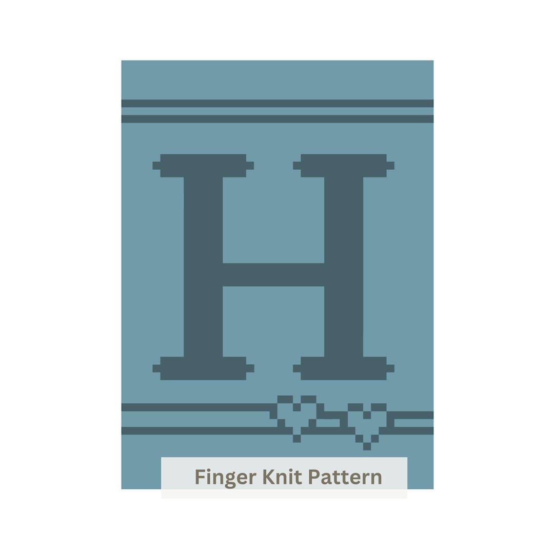 Chunky Blanket Knitting Pattern: Letter H Initial, Finger Knit (PDF) - Etsy