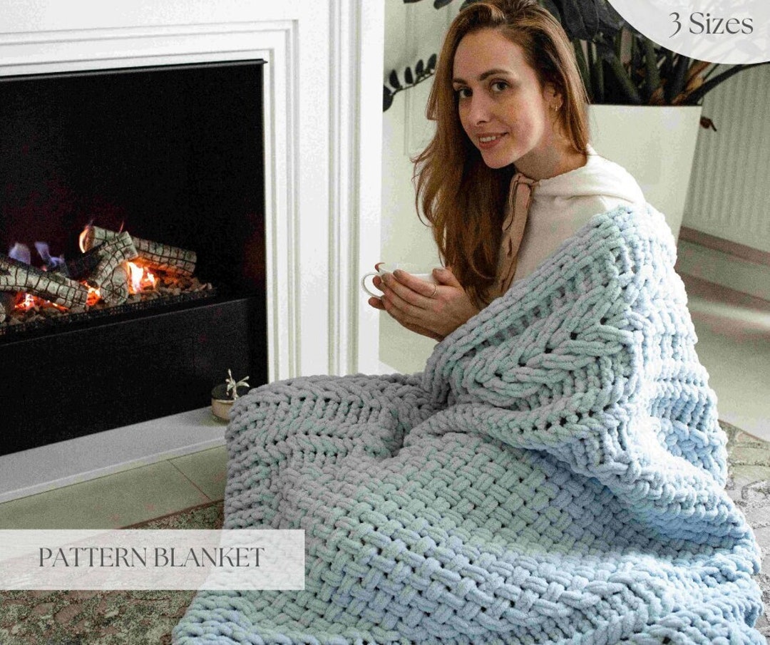 Loop Yarn Blanket Pattern Finger Knit Blanket Pattern Pdf - Etsy