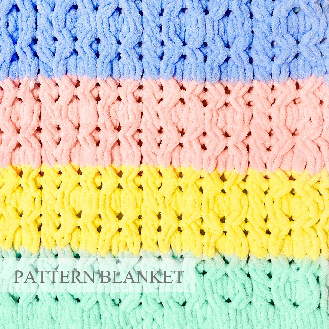 Finger Knitting Blanket Pattern Pdf / Chunky Knit / Loop Yarn / Do It ...