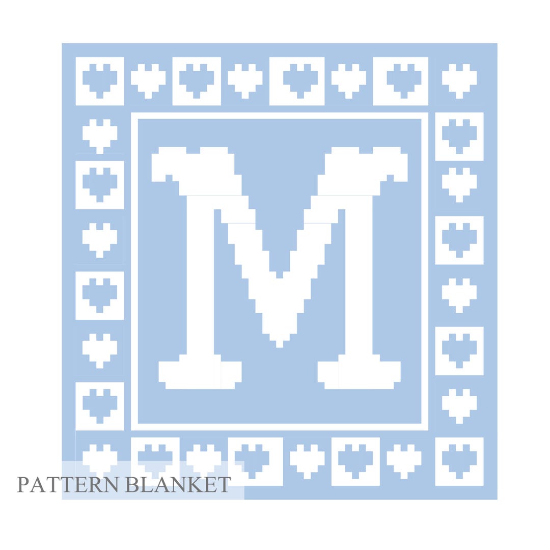 Letter M Love Blanket Pattern Pdf+video Finger Chunky Knitting Alize ...