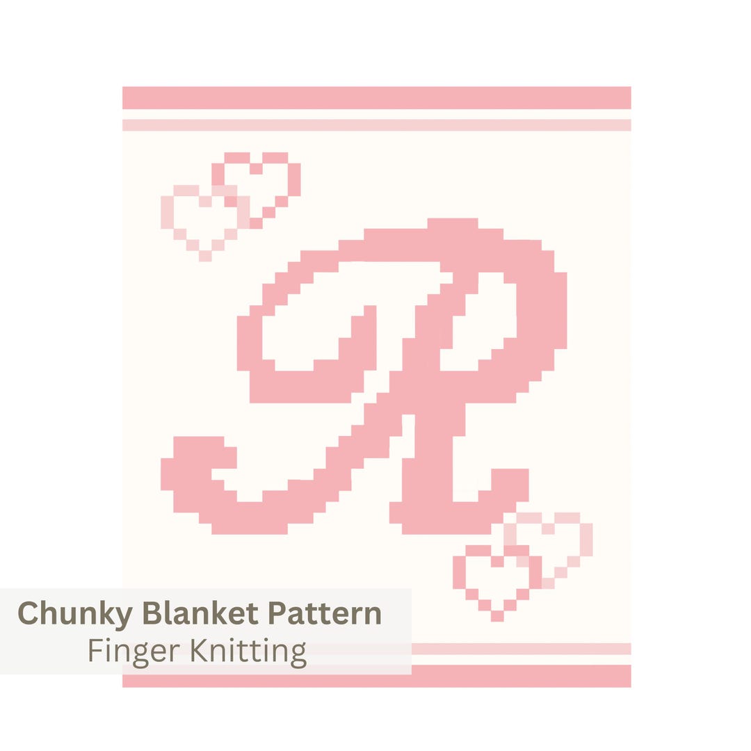 Chunky Blanket Knitting Pattern: Letter R Initial, Finger Knit (PDF) - Etsy