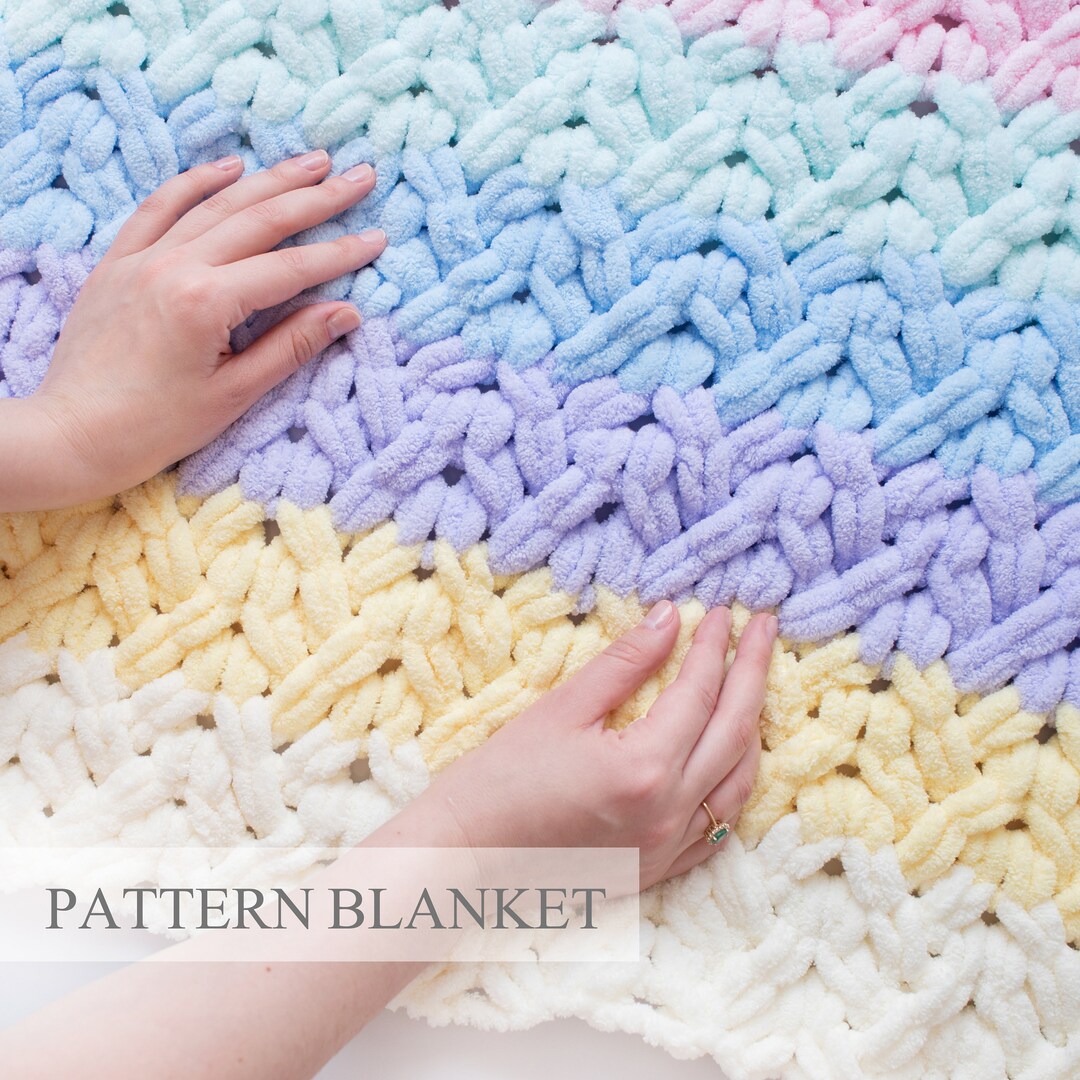 Loop Yarn Blanket Pattern, Do It Yourself, Finger Knit Blanket Pattern ...