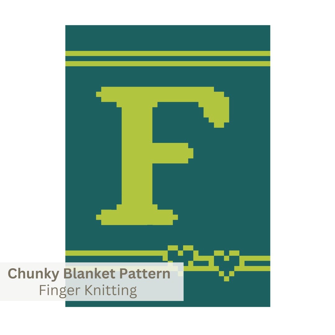 Chunky Knit Blanket Pattern: Letter F Initial, Finger Knitting (PDF) - Etsy