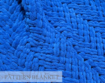 Finger Knit Blanket Pattern Pdf, Alize Puffy Blanket Pattern, Cable ...