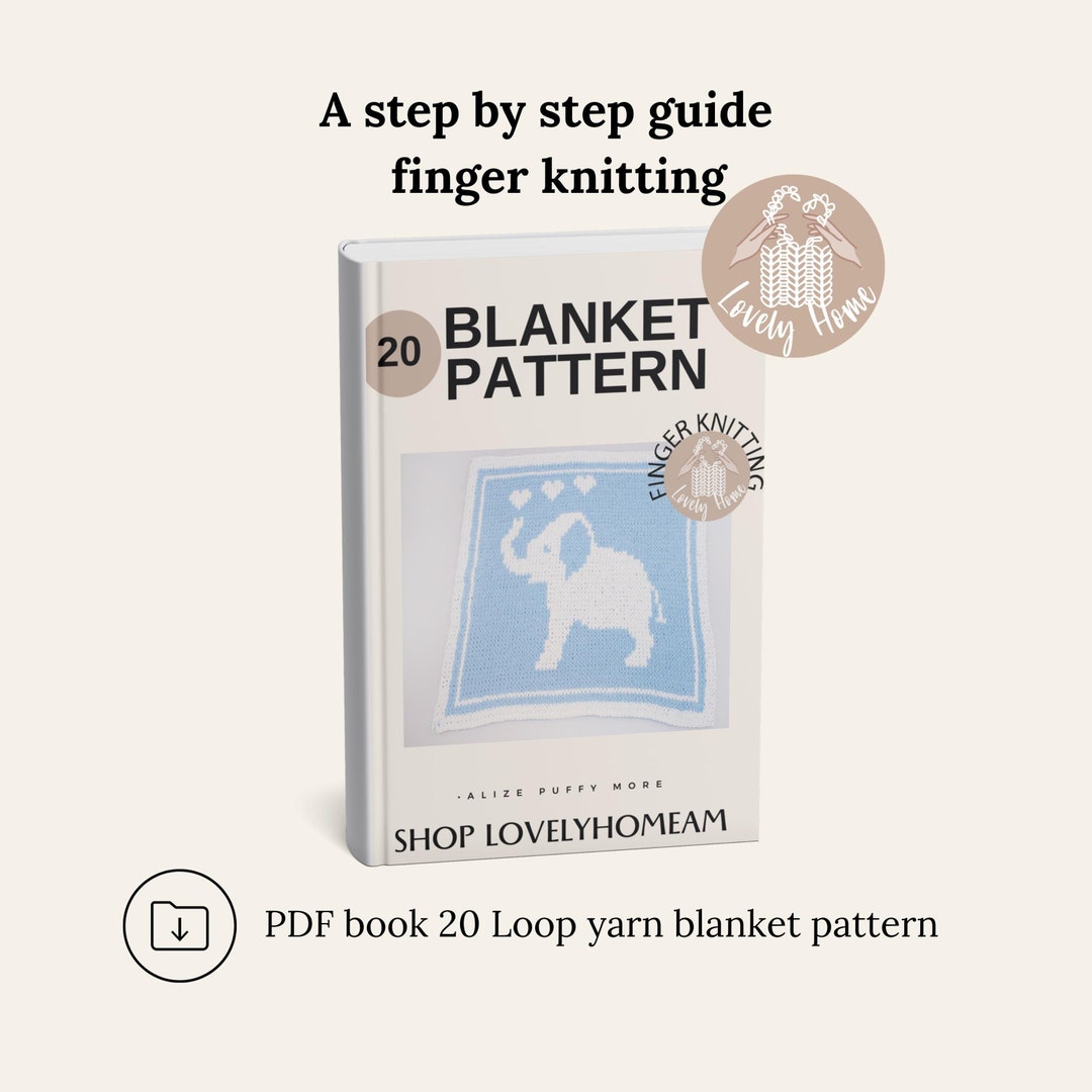 20 Blanket Knitting Blanket Patterns Bundle PDF Loop Yarn Two Color ...