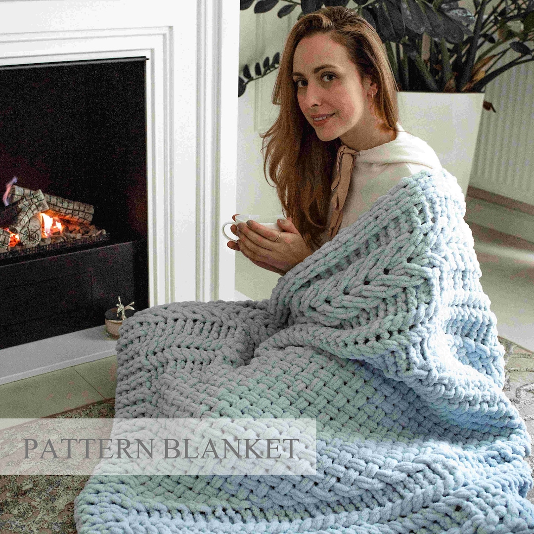 Loop Yarn Blanket Pattern, Finger Knit Blanket Pattern Pdf, Blanket ...