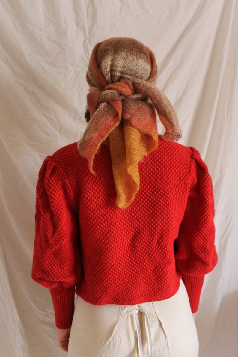 Red Vintage Knitted and Hand Embroidered Austrian Tracht Sweater With ...