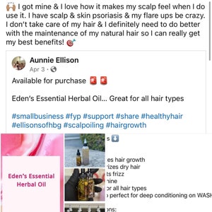 Edens Essential Herbal Oil(hair Growth Oil) - Etsy