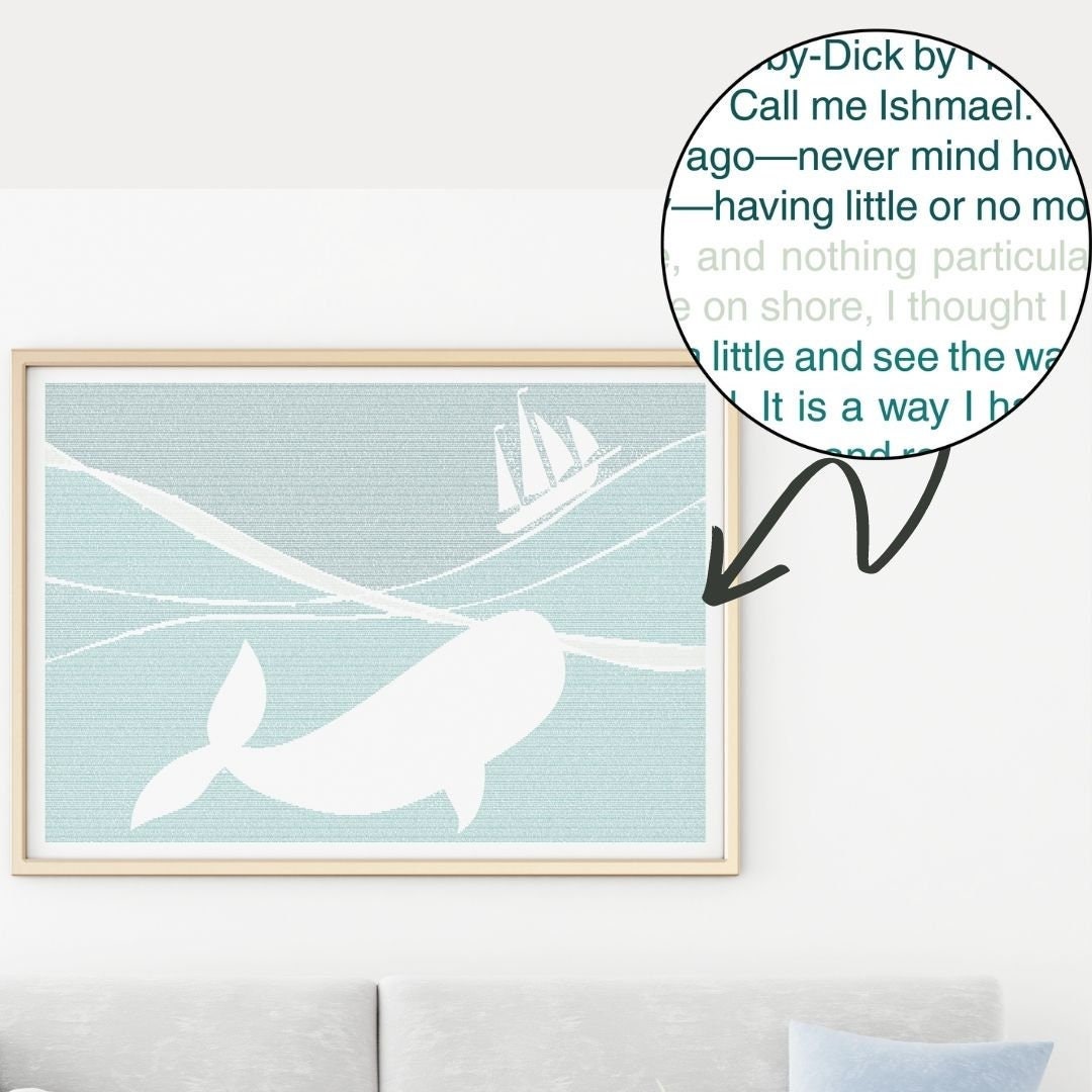 Moby Dick Wall Poster || Whale Art Print || Herman Melville Wall Art ...