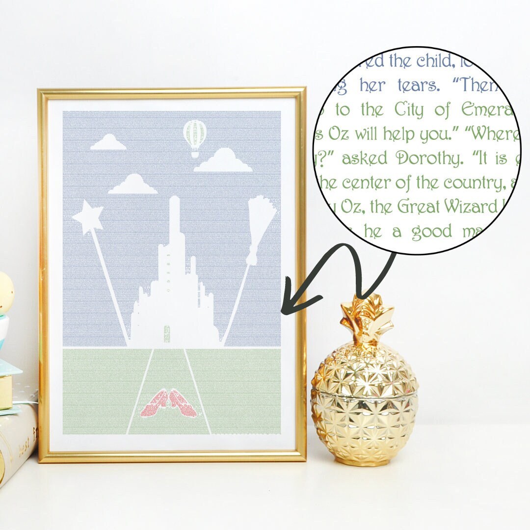The Wonderful Wizard of Oz Wall Poster || Wizard of Oz Wall Art ...