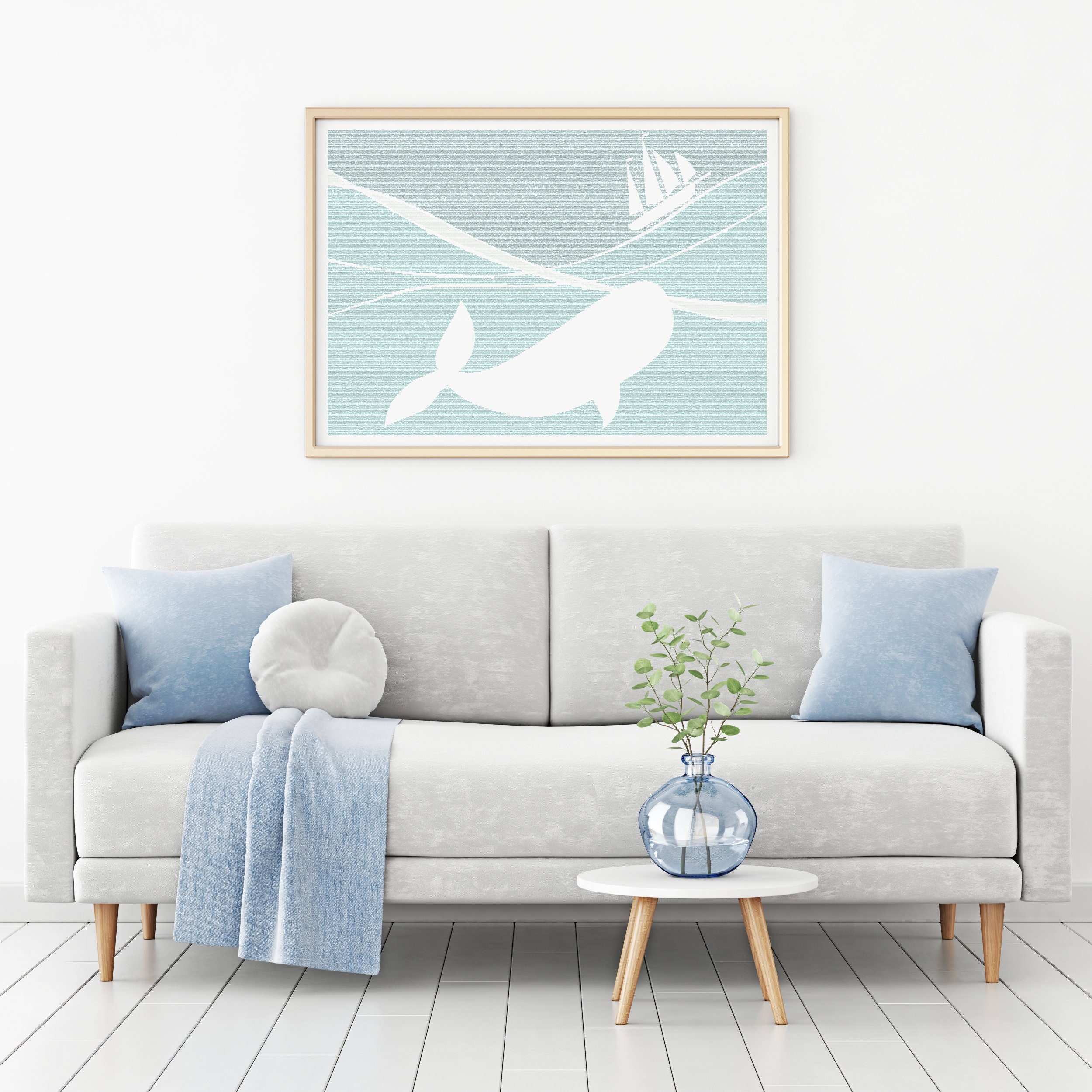 Moby Dick Wall Poster Whale Art Print Herman Melville Wall Art Bookworm ...