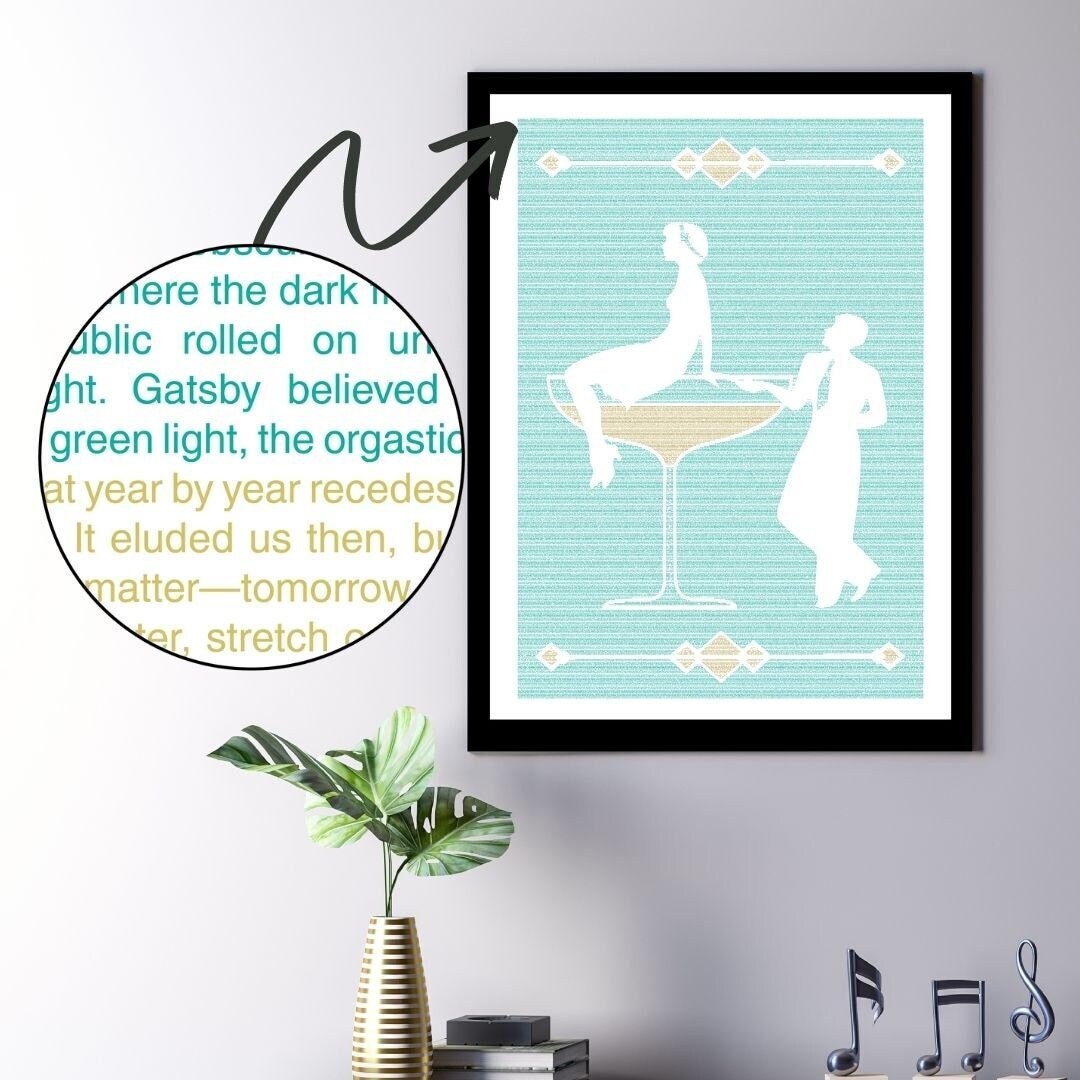 The Great Gatsby Wall Poster || F. Scott Fitzgerald Wall Art ...