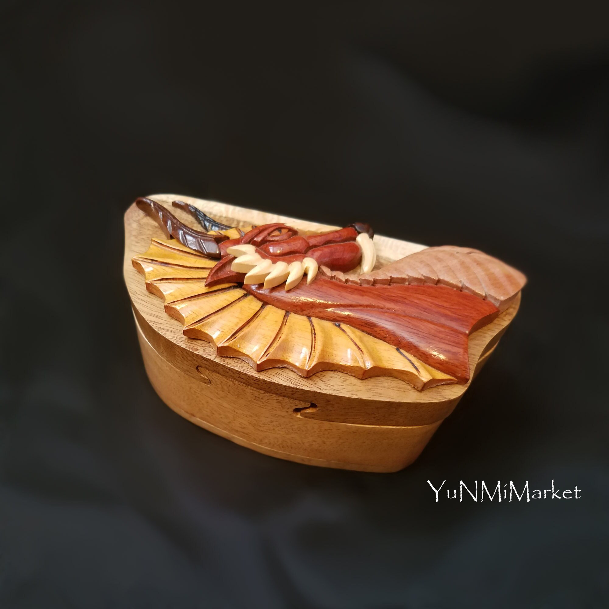 Wooden Dragon Theme Puzzle Box | Etsy