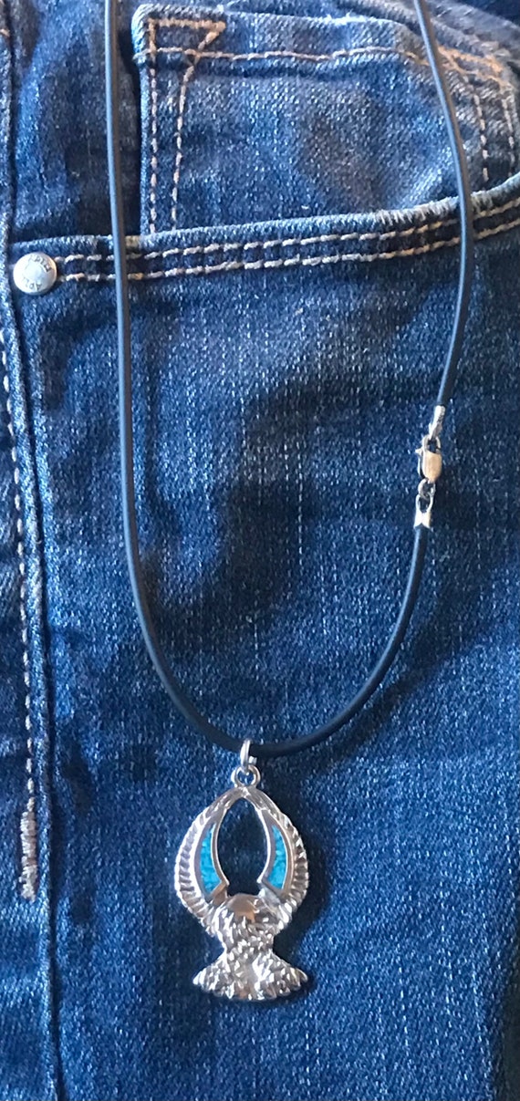 Eagle with Turquoise Inlay Necklace - Gem