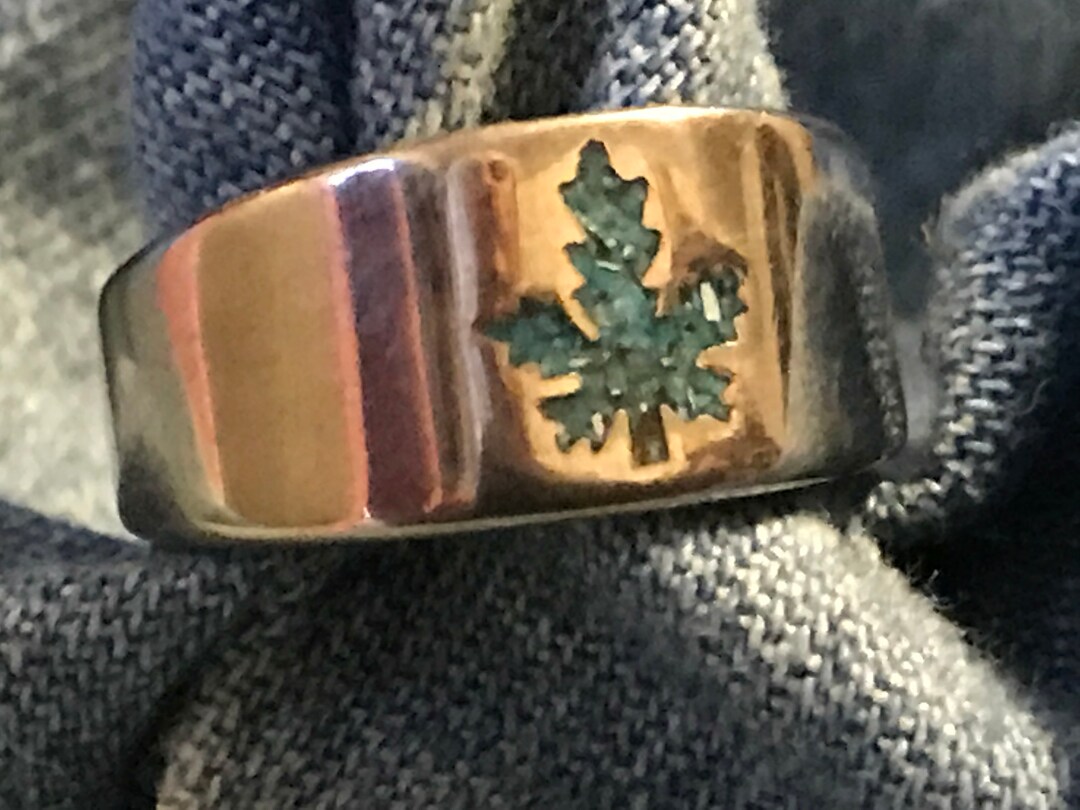 Turquoise Inlaid MJ / Hemp Ring - Etsy
