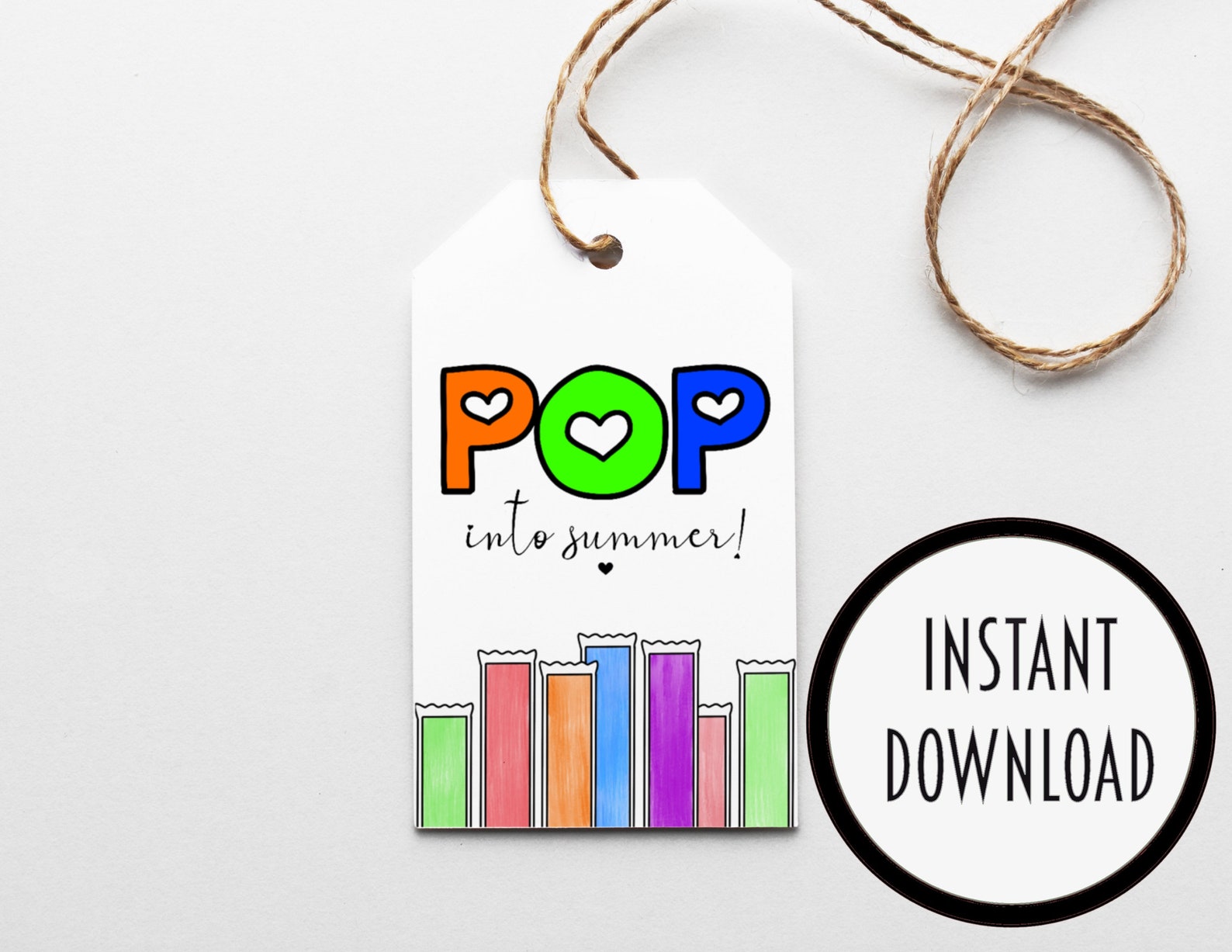 POP Into Summer Printable Tag Popsicle Gift Summer Gift | Etsy
