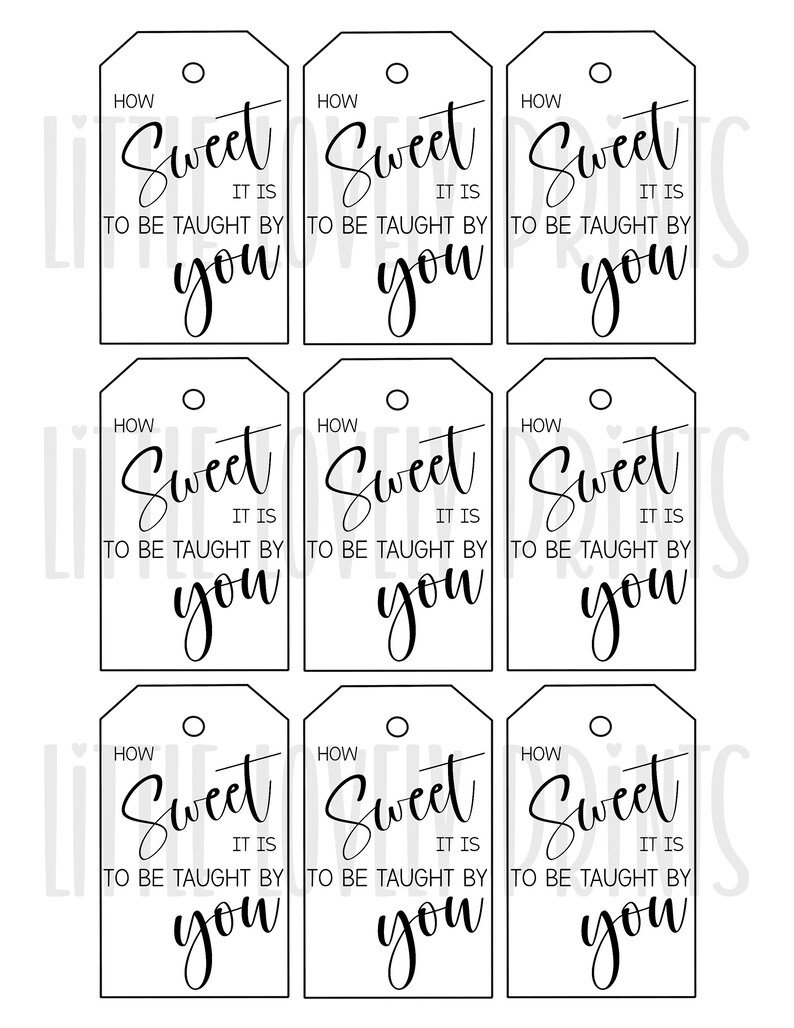Teacher Appreciation Gift Tag how SWEET It is to Be - Etsy
