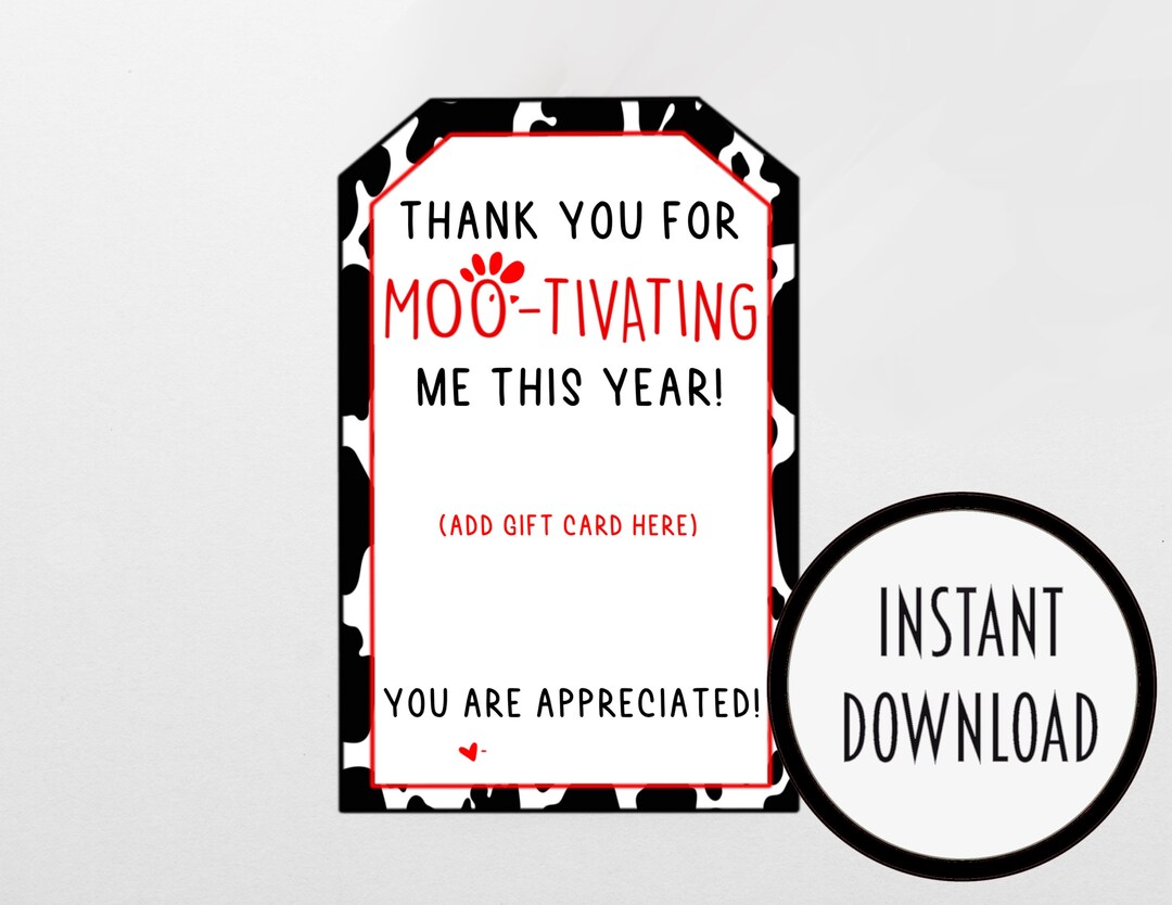 Chick-fil-a Teacher Appreciation Gift Card Holder Printable - Etsy